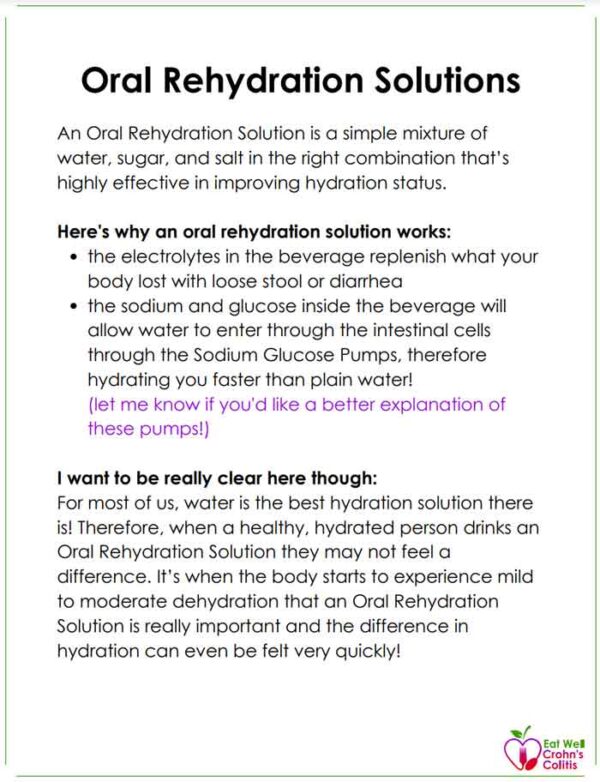 Oral Rehydration Solutions Download - Eat Well Crohn's Colitis