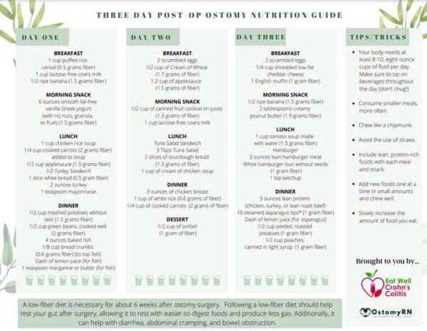 3-Day Post-Op Ostomy Nutrition Guide Download - Eat Well Crohn's Colitis