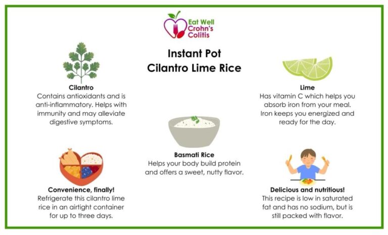 4-ingredient Instant Pot Cilantro Lime Rice - Eat Well Crohn's Colitis